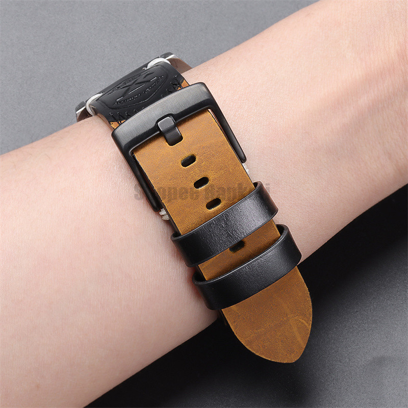 New Style 22mm Genuine Leather Watch Strap Universal Quick Release ...