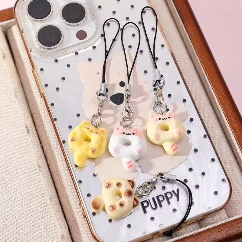 Cute Cartoon Cat Mobile Phone Case Strap Key Chains Bag Pendant ...