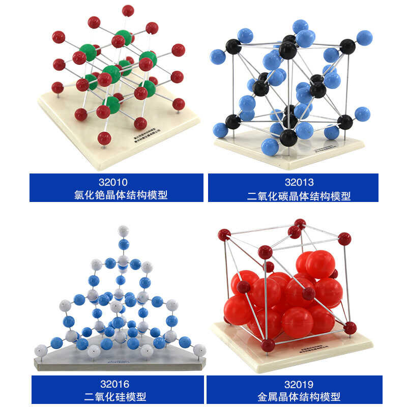Crystal structure model of cesium chloride, molecular atomic model of ...
