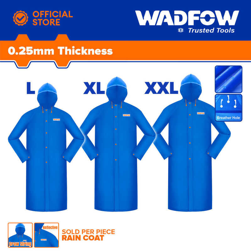 WADFOW Rain Coat 120Cm L XL XXL SOLD PER PIECE PVC Hooded Reflective ...