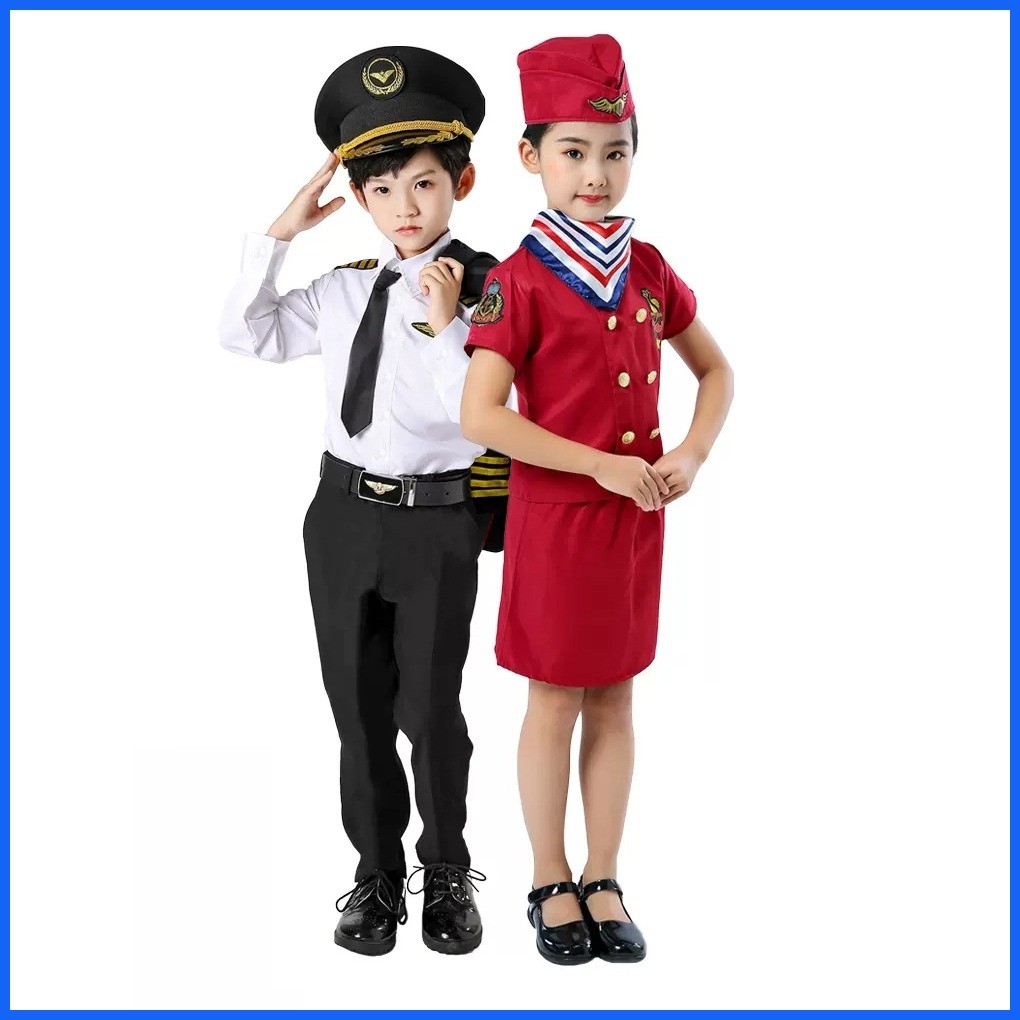 Pilot Costume for Kids Boys School Occupation Day Halloween Cosplay ...