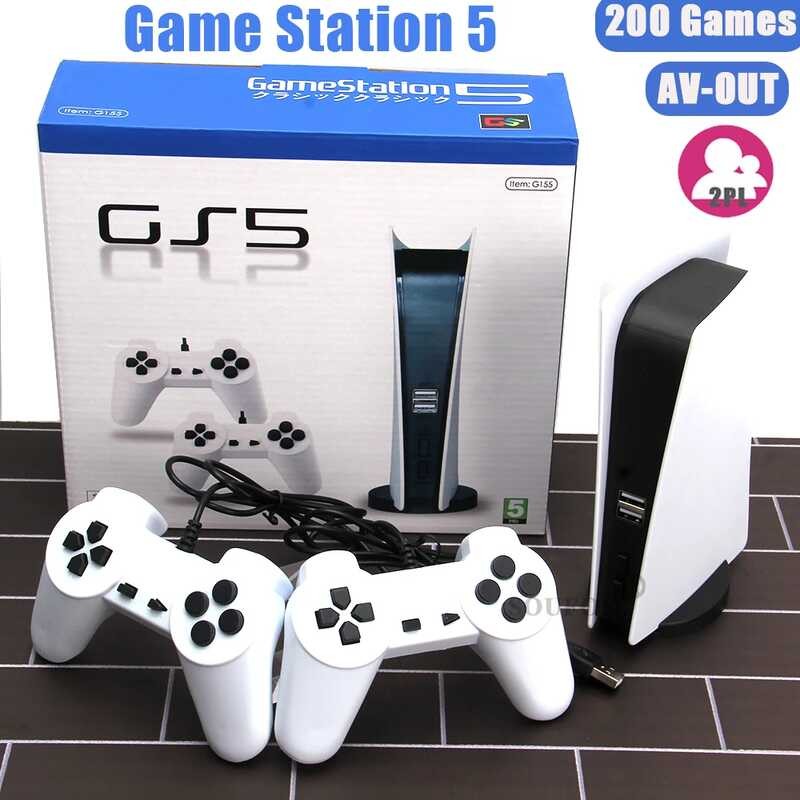 Gs5 Station 5 Video Console Sa 200 Classic Games 8 Bit TV Consola Retro ...