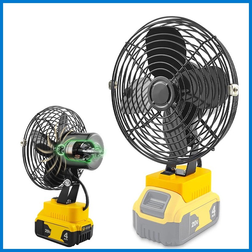 20V Cordless Camping Fan Jobsite Fan for Dewalt 18V 20V Li-Ion Battery ...