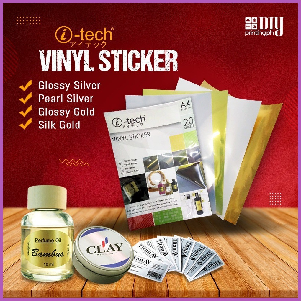 Itech Waterproof Printable Vinyl Sticker 20 Sheets/Pack A4 Size for Inkjet Printer | Shopee ...
