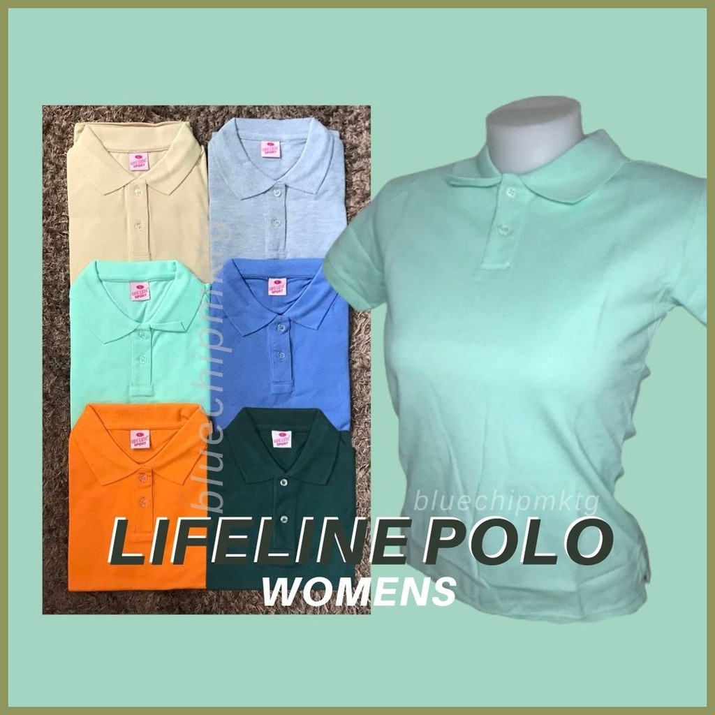 ⇦ Women's Cotton Polo Shirt Lifeline (4/4) (Mocca, HGray, MGreen, Lilac ...