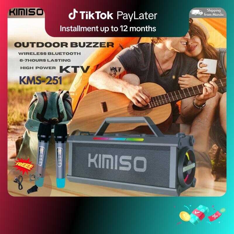 KIMISO S-Kms251 RGB Portable Wireless Karaoke Speaker: Dual Microphone ...