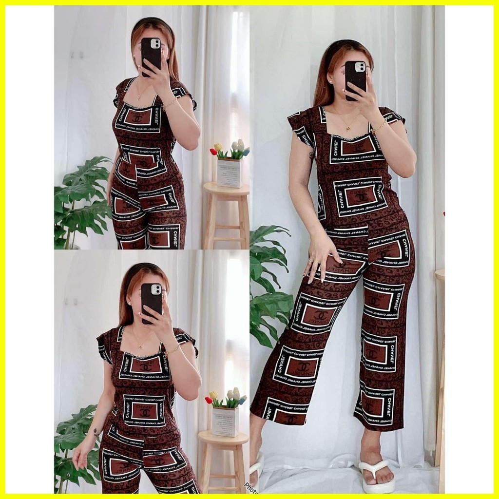 C-H-A-N-N-E-L BLOUSE TERNO SQUARE PANTS | Shopee Philippines