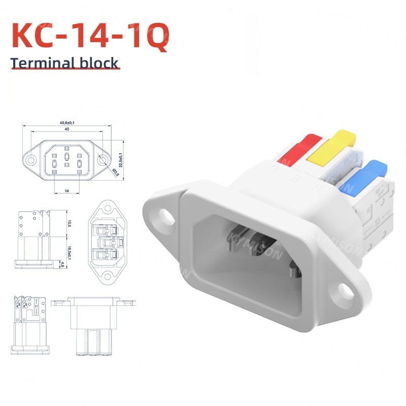 IEC 320 C14 Power Socket 10A 250V for PDU Cabinet UPS Server No Welding ...
