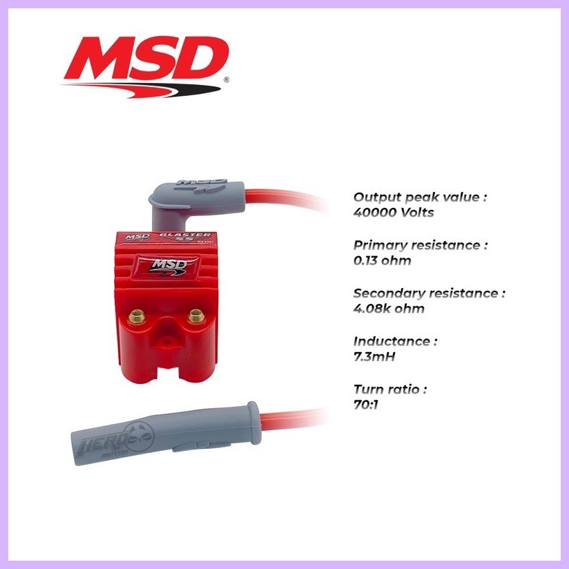 ⚓ MSD E-core Racing Ignition Coil Universal Blaster Coil SparkPlug Cap ...