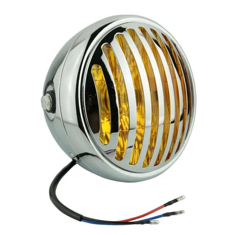 5.75" Grill Vintage Motorcycle Headlight Headlamp For Harley Cruiser ...
