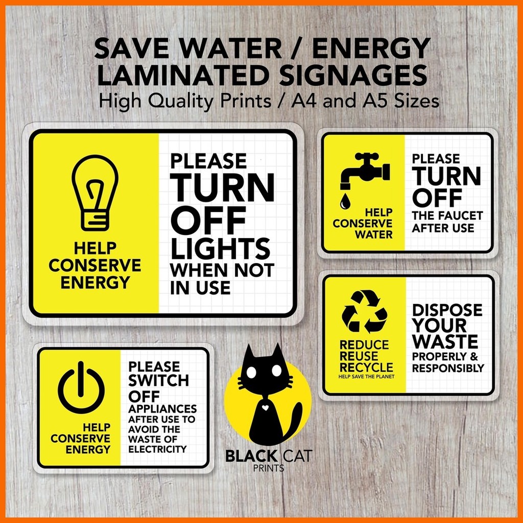 ♣ Please Turn Off the Lights Sign | Laminated Signage | Sign Board ...
