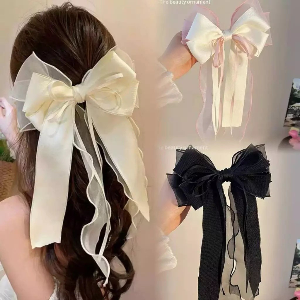 Long Bow Hair Clip Big Ribbon Hair Pin Elegant Hair Bows Fashion Hair ...