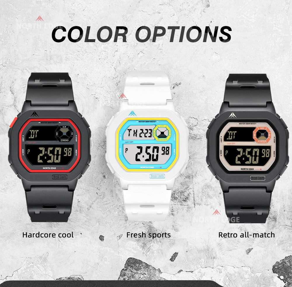 NORTH EDGE X1 Square Screen Digital Watch 2025 Men Women Sportswatch ...