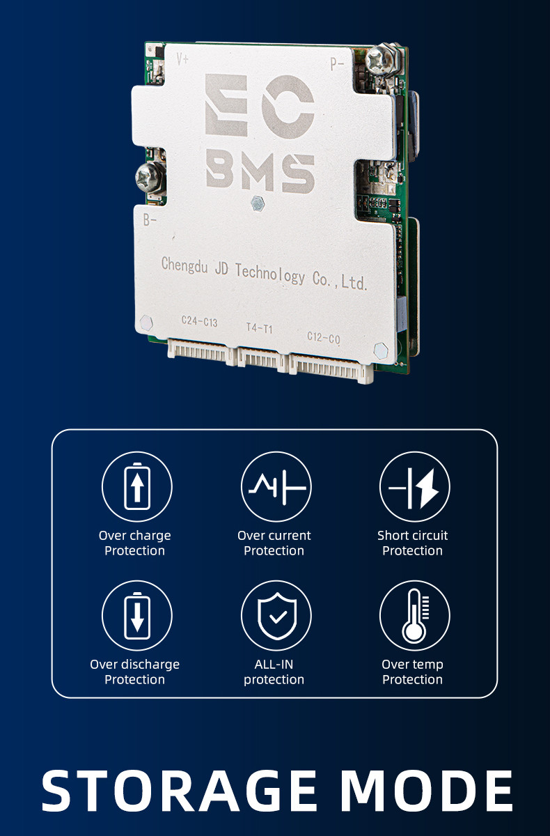 EC8S200A Smart BMS 3-8S 200A APP Bluetooth Active Balance LiFePO4 Li ...