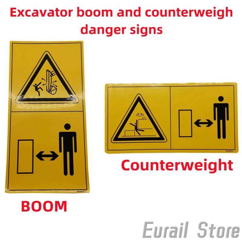 Excavator boom counterweight danger warning signs, suitable for Komatsu ...