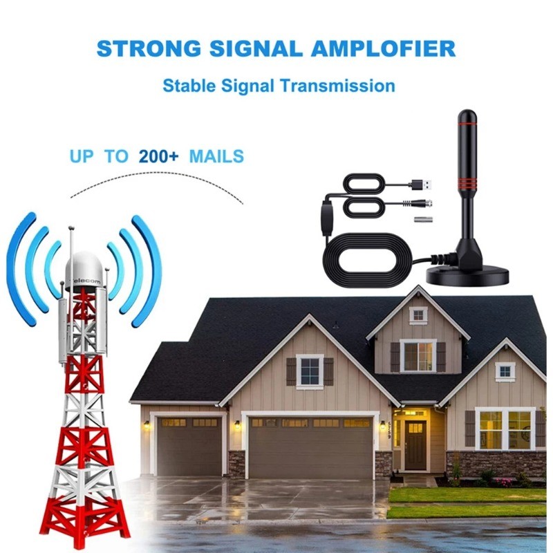 Hd Digital Indoor Amplified Tv Antenna 200 Miles Ultra Hdtv With ...