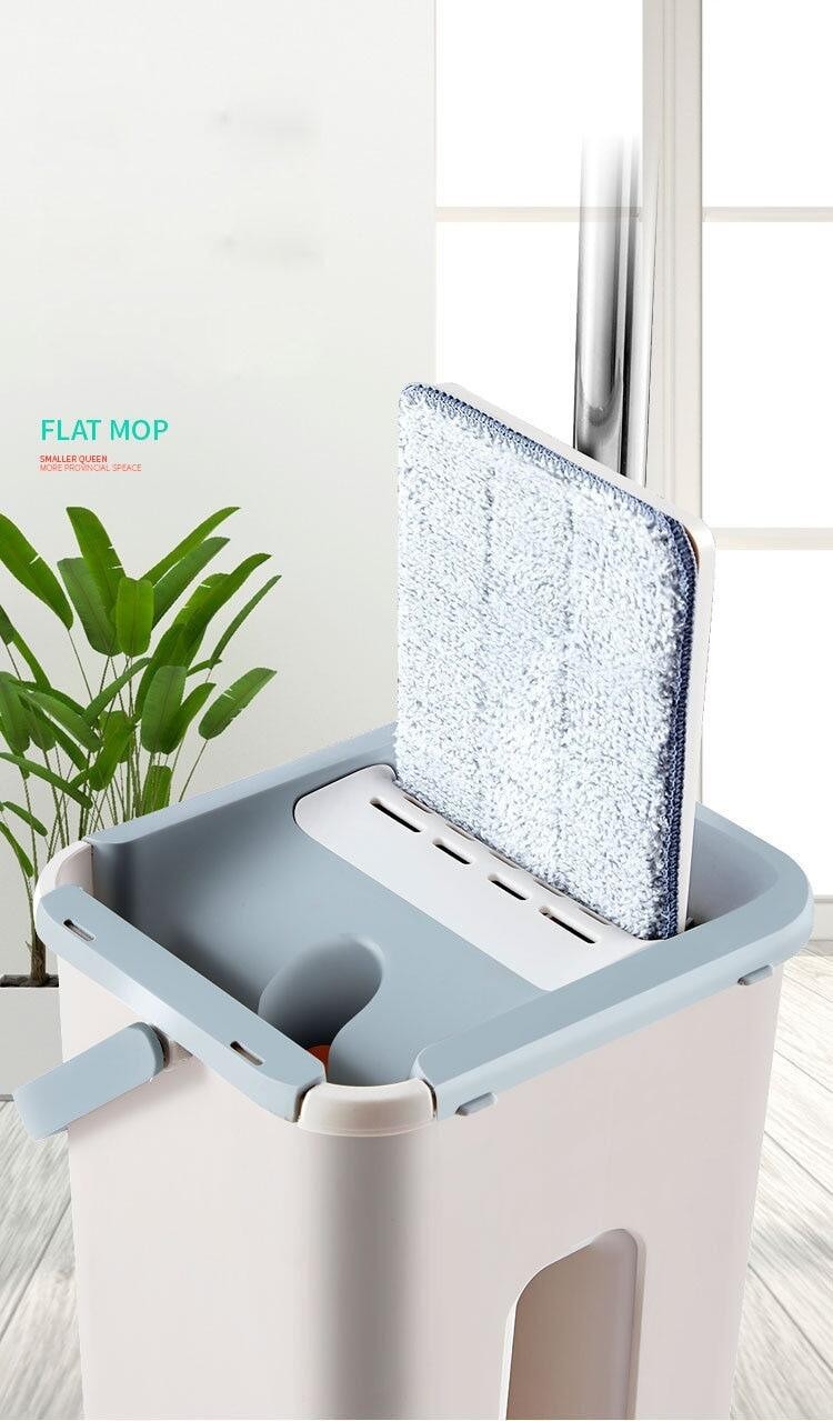 360 Spin Self Wash Floor Mop Squeezer Wet Dry Heavy Duty Flat Mops With ...