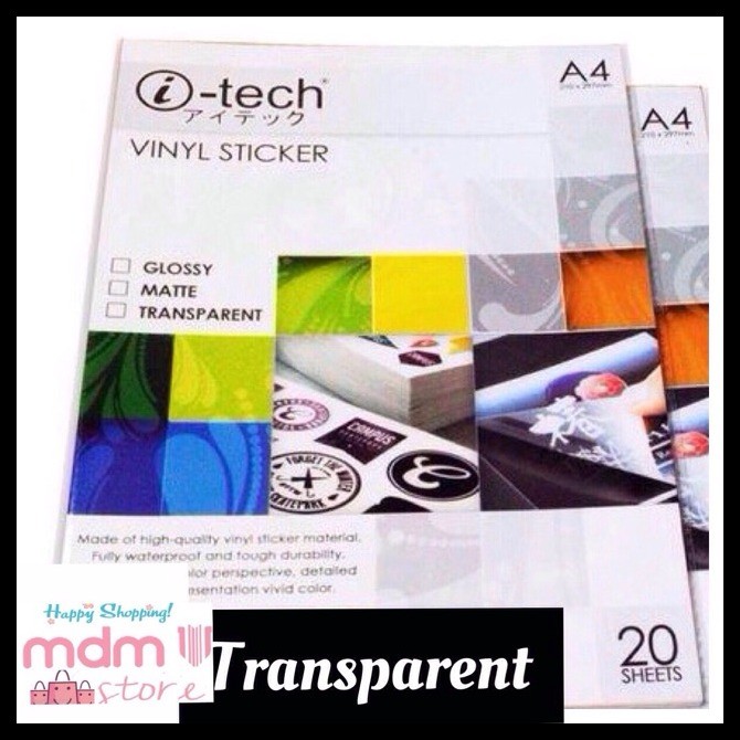 Itech Vinyl sticker waterproof Glossy Matte and transparent A4 20pcs ℔ ℬ | Shopee Philippines