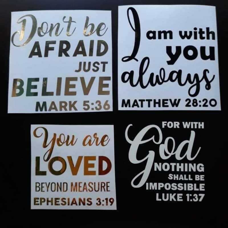 Gospel / Bible Verse Sticker Decals In Designs, 5 Colors & 2 Sizes: 3X3 ...