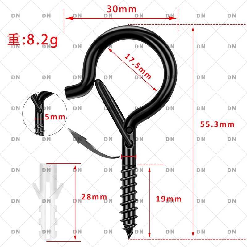 spring buckle Metal hook Q-shaped spring hook screw expansion hook ...
