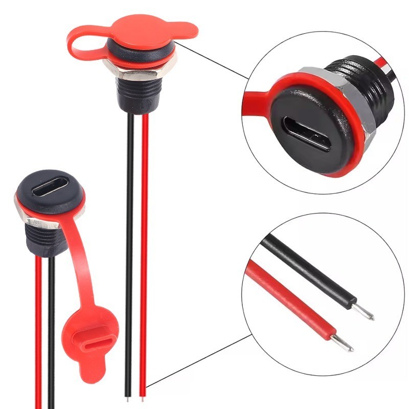 Type-C Female Charging Port Socket - 2Pin Socket Card Buckle ...