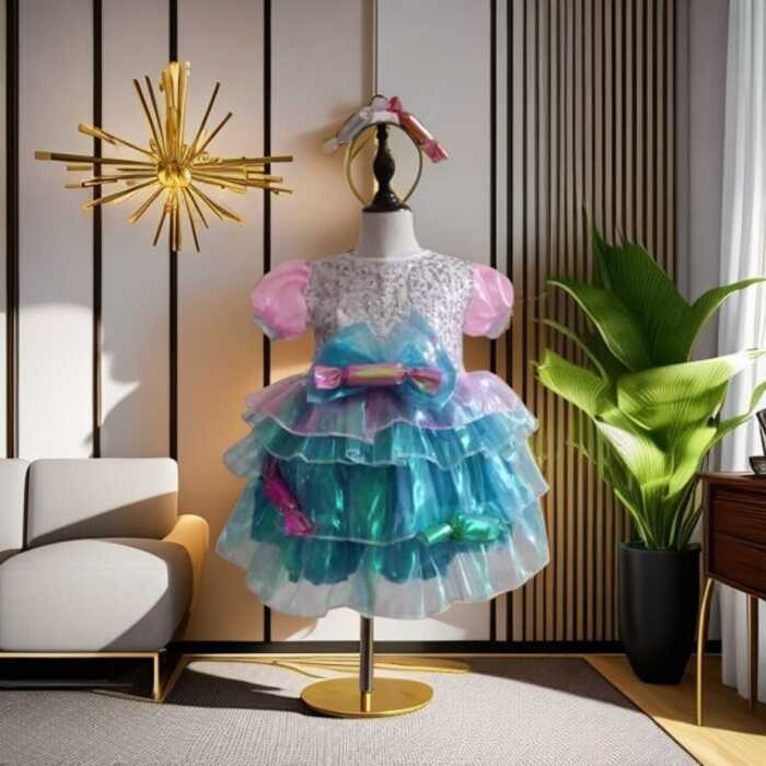 々 Candy Dance Costume Children's Performance Outfit Cute Bubble Skirt ...