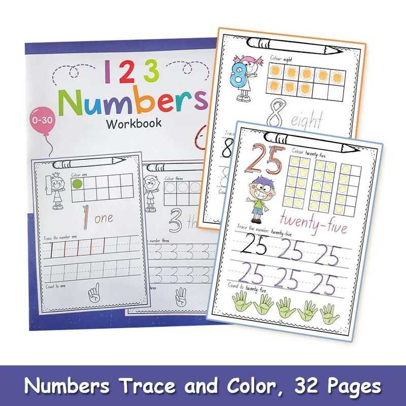 Number Tracing Practice Workbook Kindergarten Numbers Writing Coloring ...