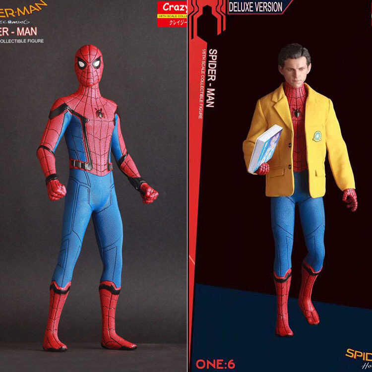 Crazy Toys 12 Inch Spider Man Back To School Season Tony Stark Iron Man ...