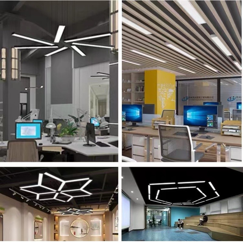 rectangular LED office lights mall hanging lights gym lights billiard ...