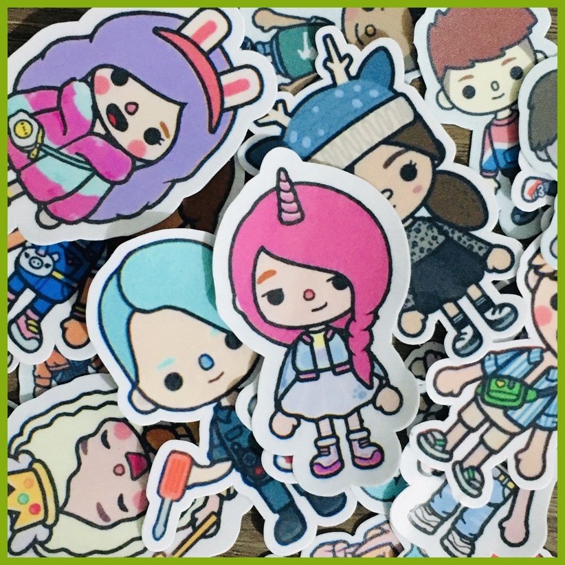 ↘ ∇ Toca Boca Toca Life Characters 20 OR 40 piece Laminated Vinyl ...