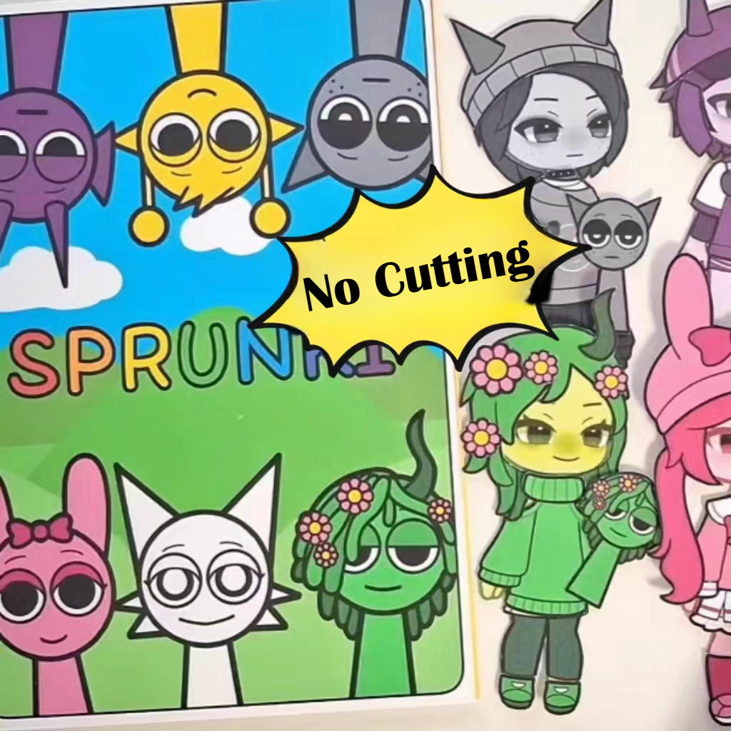 Sprunki Incoredibox No Cutting Toy Quiet Book Girls Boys Fun Dressing ...