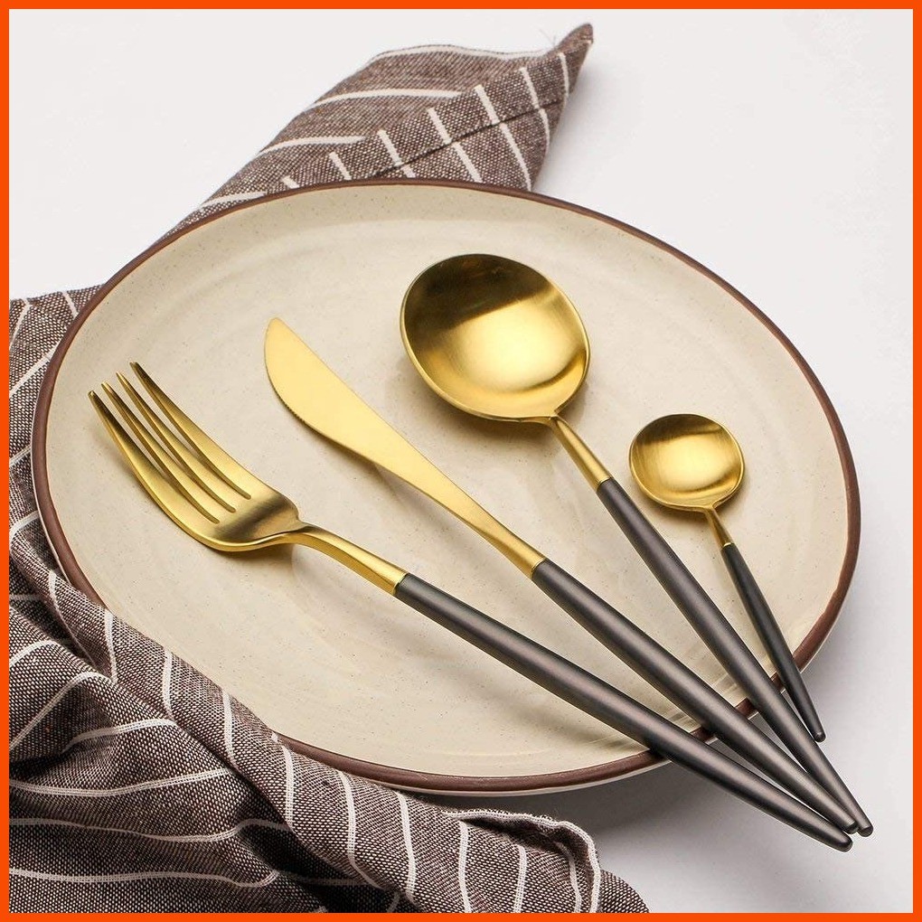 ☎ Stainless Steel Dinnerware Set Cutlery Dinner Tableware Kitchen ...