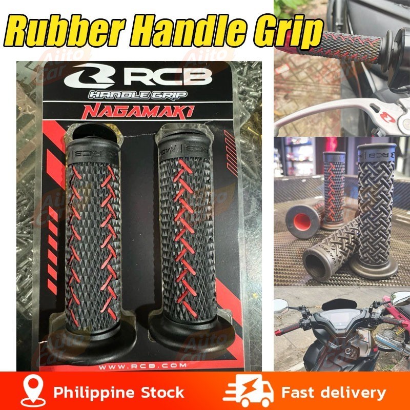 【NEW】RCB HANDLE GRIP NAGAMAKI UNIVERSAL Black/Red for Installation mas Malaki yung Kanan, mas ...