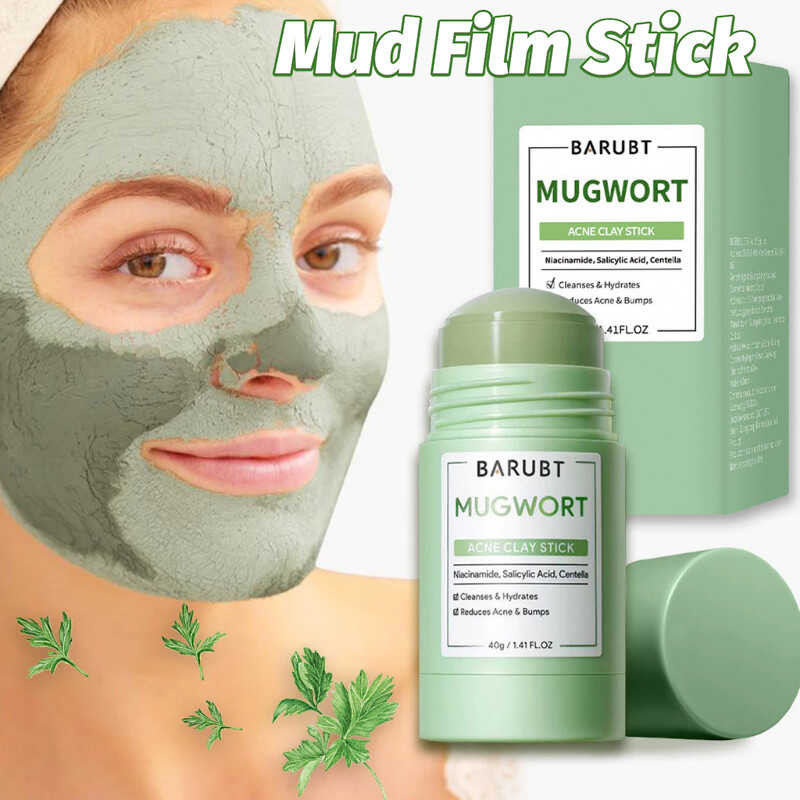 Mugwort Acne Clay Stick Anti Pores Green Tea Bamboo Charcoal Facial Mud ...