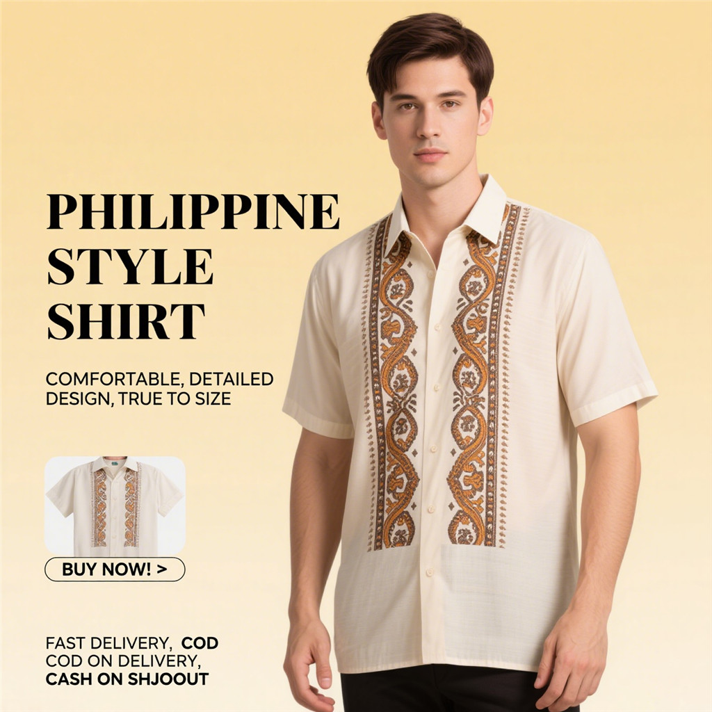 NEW modern barong filipiniana Pinya Jusilyn Polo Barong Short Sleeves ...