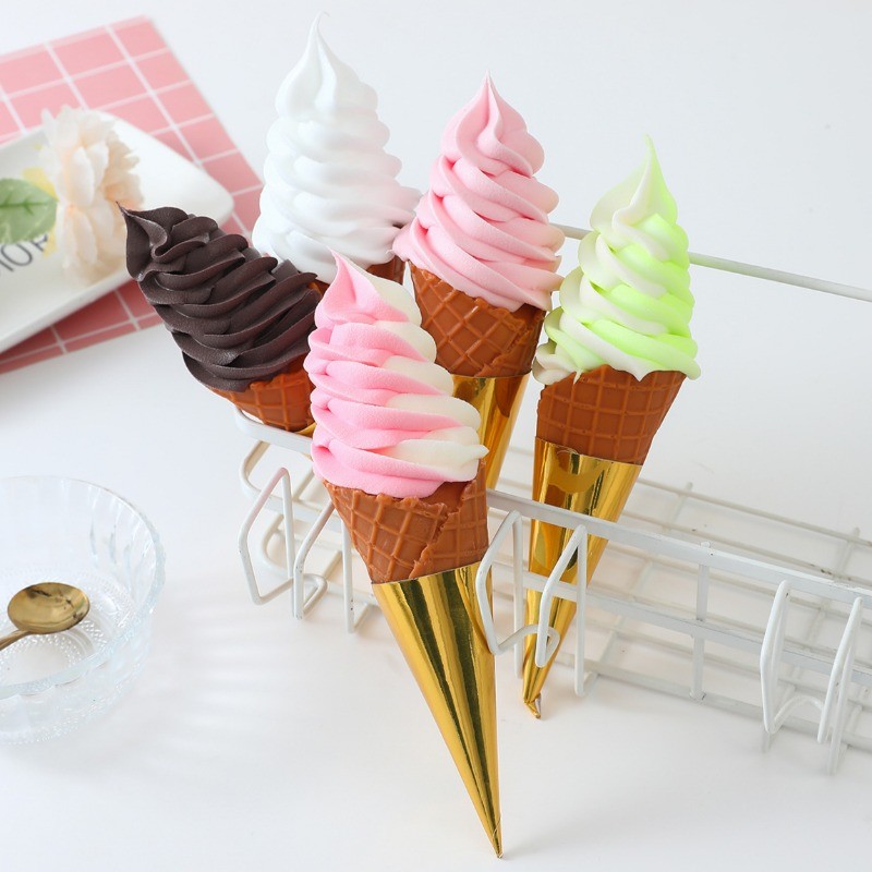Fake Ice Cream Cones Models Large Artificial Ice Cream for Home Kitchen ...