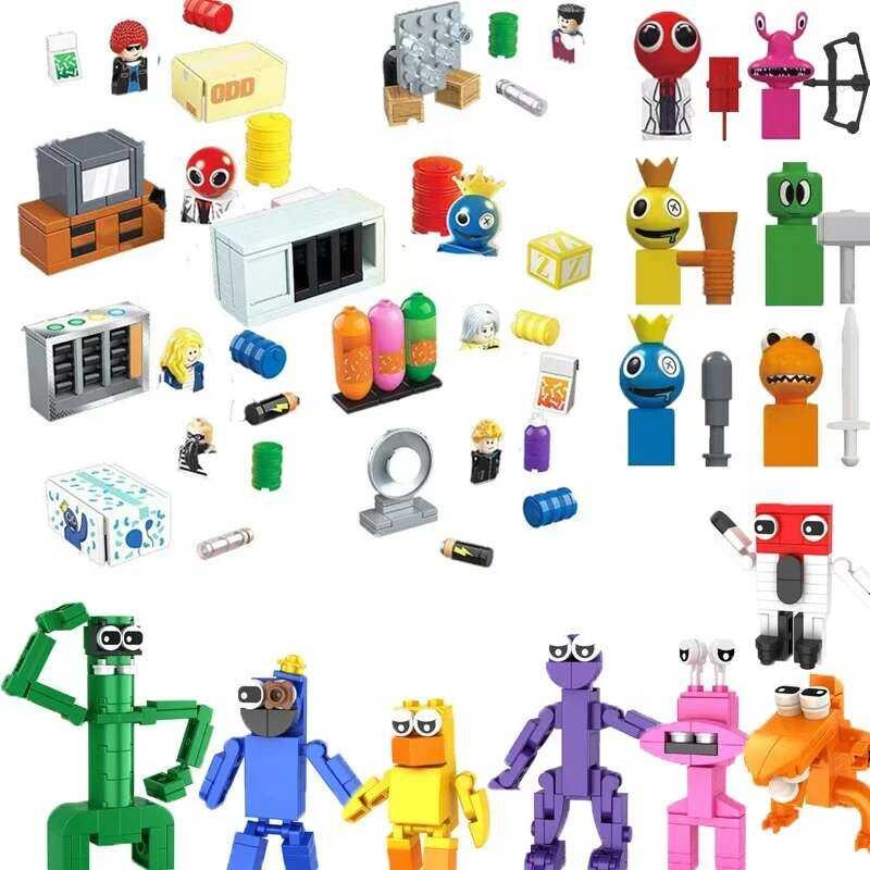 Building Rainbow Blocks Blue Pink Orange Cartoon Anime Rainbow And ...