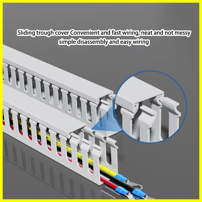 1m Cable Organizer Pvc Cable Tray Management Cable Raceway With Cover ...