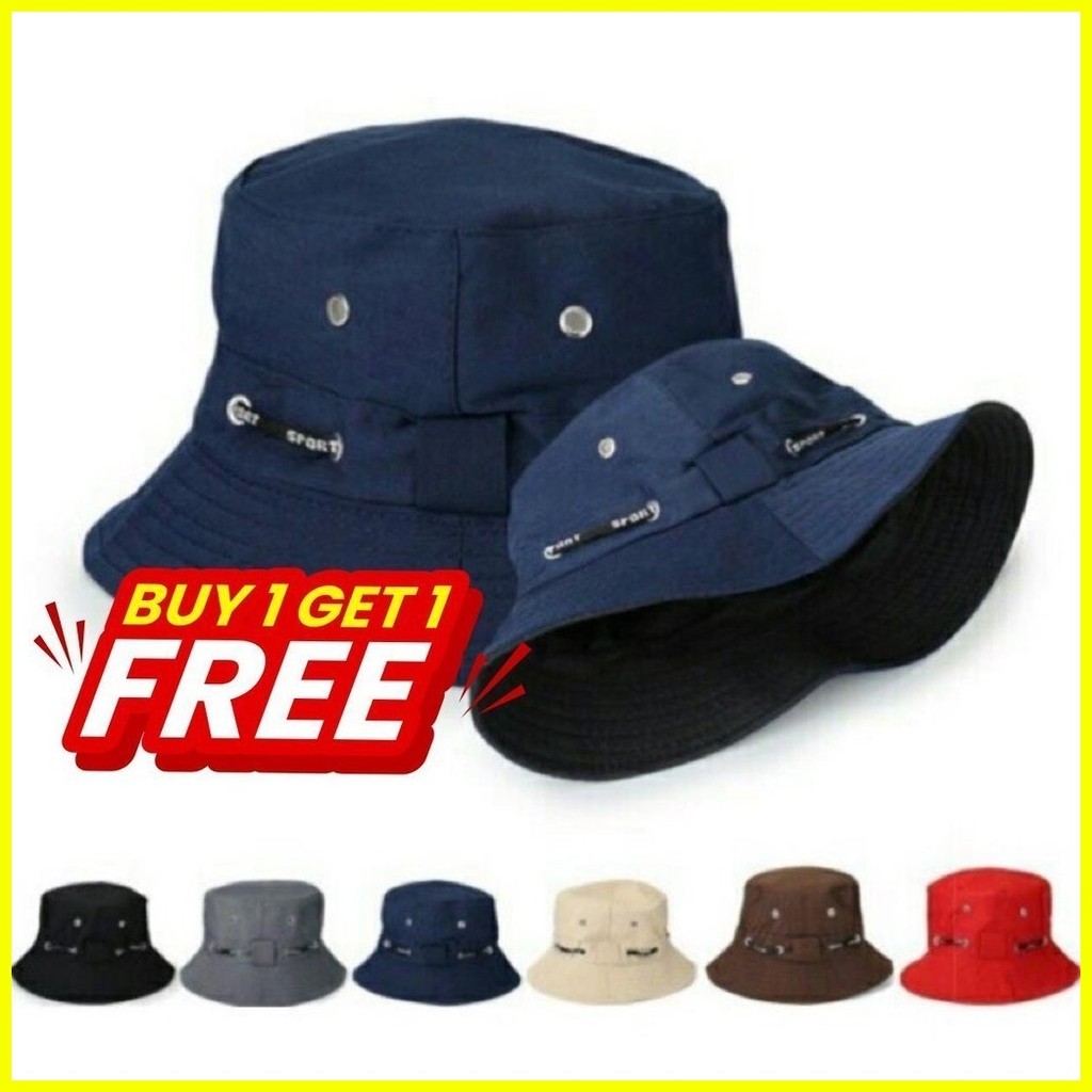 B1T1 Plain Fisherman Bucket Hat Unisex Sports Affordable Bucket Hat ...