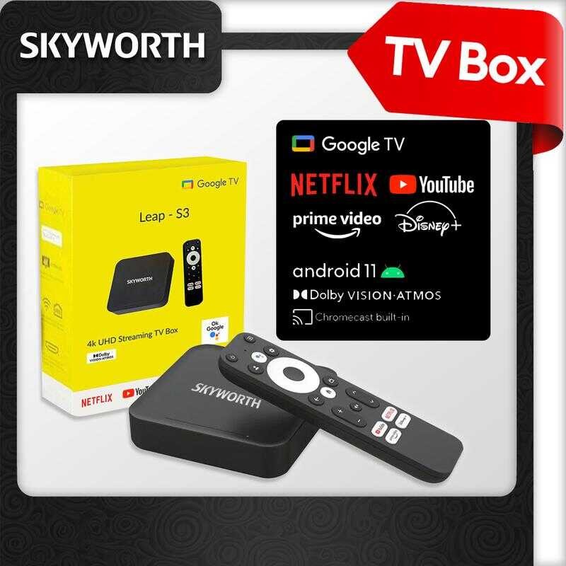 Skyworth Google TV Box LEAP S3 2G Plus 16G,Google Assistant, 4K Ultra ...