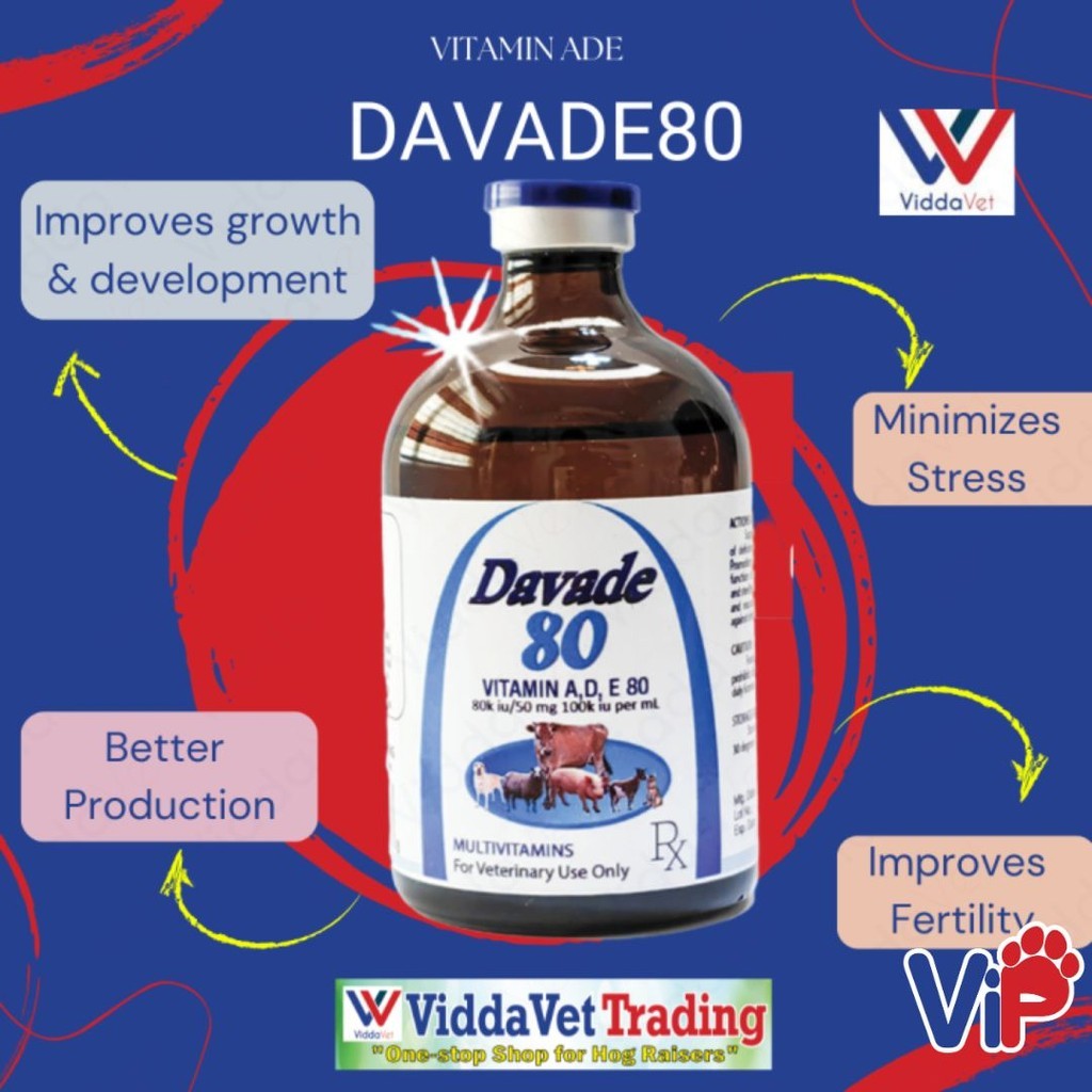 100ml Davade 80 Vitamin ADE for Pigs Vitamin ade inj.. with selenium ...