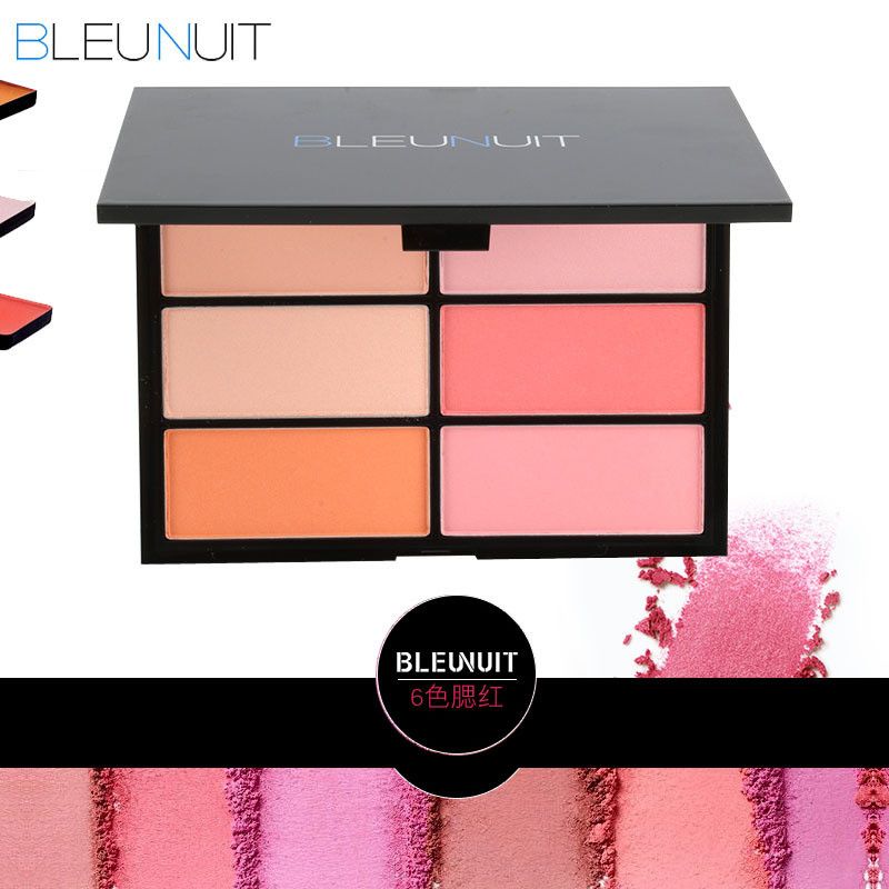 BLEUNUIT Dark Blue Six-color Blush Plate For Women Multi-color ...
