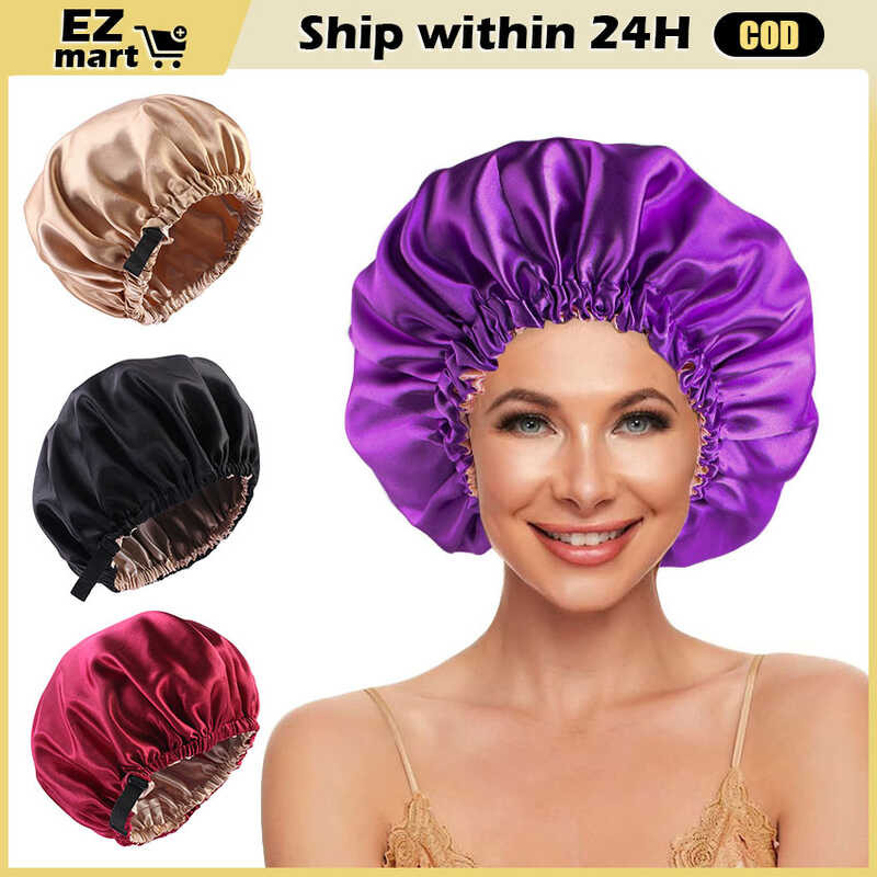 Reversible Caps Bonnets Double Layer Adjust Headwear Curly Silk Night ...