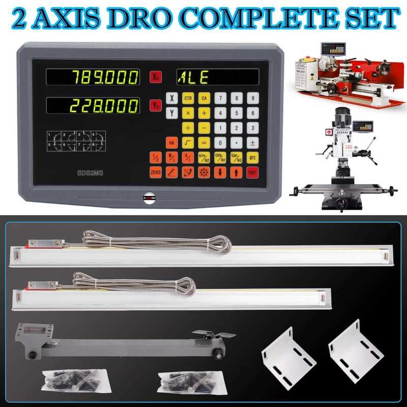 2 Axis Dro LED With 2PCS Linear Glass Scale Optical Encoder Ruler ...