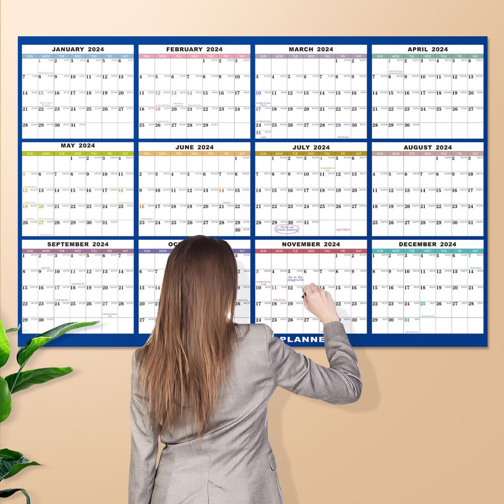 English Rewritable Calendar Wall Calendar 365 Days Punch Card Countdown ...