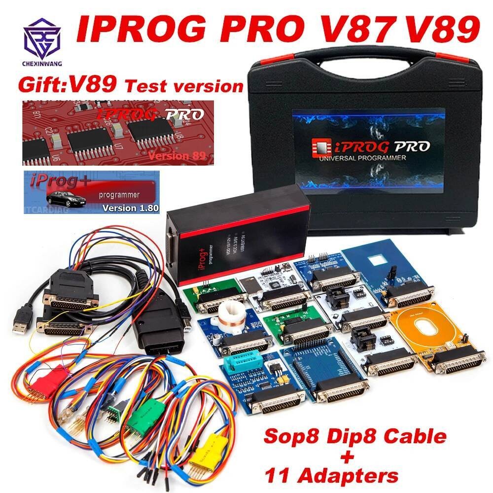 Iprog V87 Pro V89 as Gift Ecu Key Programmer for Airbag Reset/Eeprom IMMO/KM/Car Radio/Dashboard ...