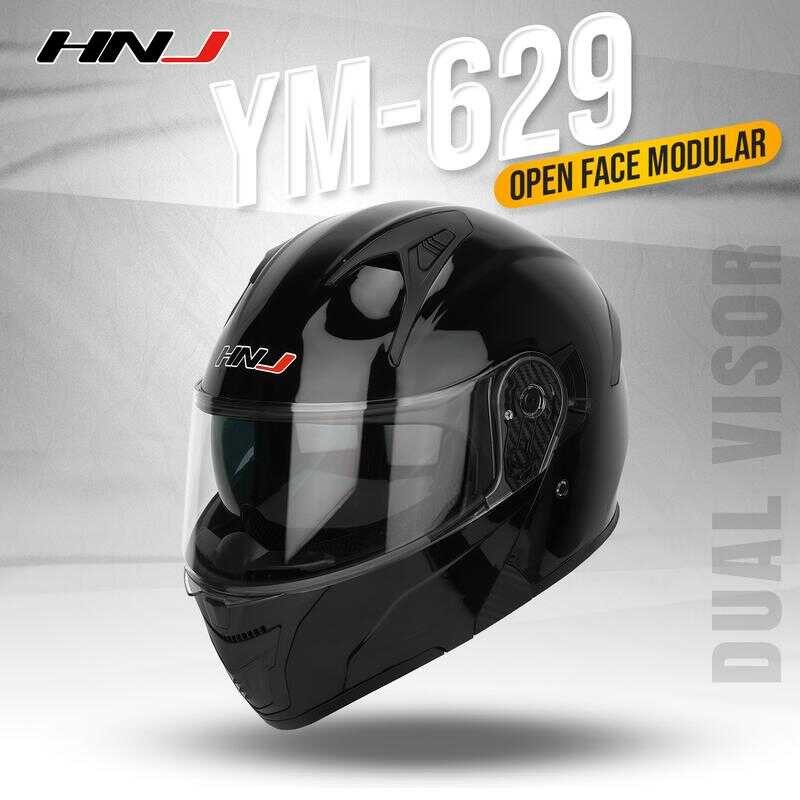 HNJ 629 MODULAR DUAL VISOR PLAIN DESIGN MOTORCYCLE HELMET | Shopee ...