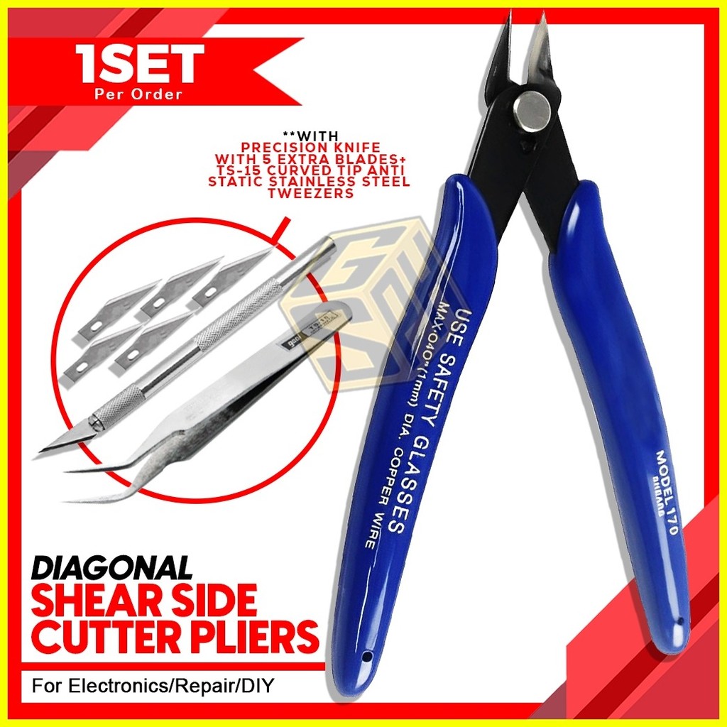 Tool Kit SET (Diagonal Shear Side Cutter With Precision Knife & TS-15 ...