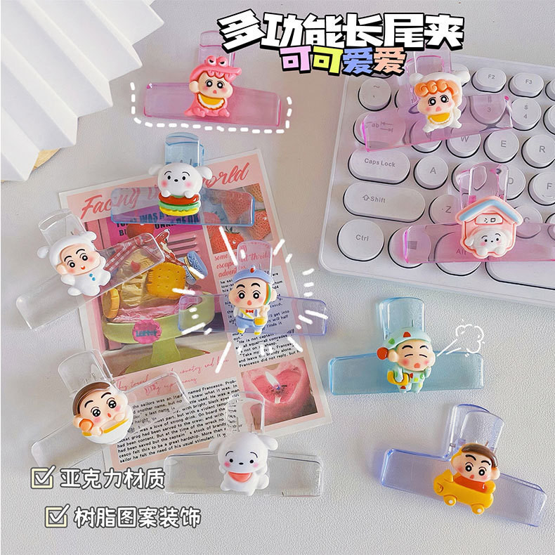 1pc Shin-chan Creative Simple Transparent Acrylic Clip Planner Clips ...