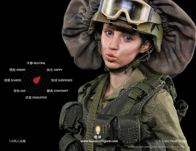 Girl Cute Head Sculpt 1/6 Pouting Expression Female Soldier Figure Head ...